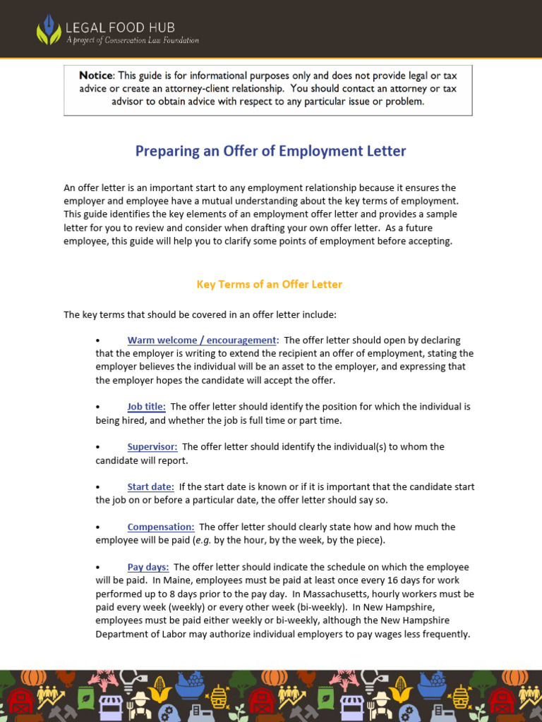 Preparing An Offer of Employment Letter | PDF