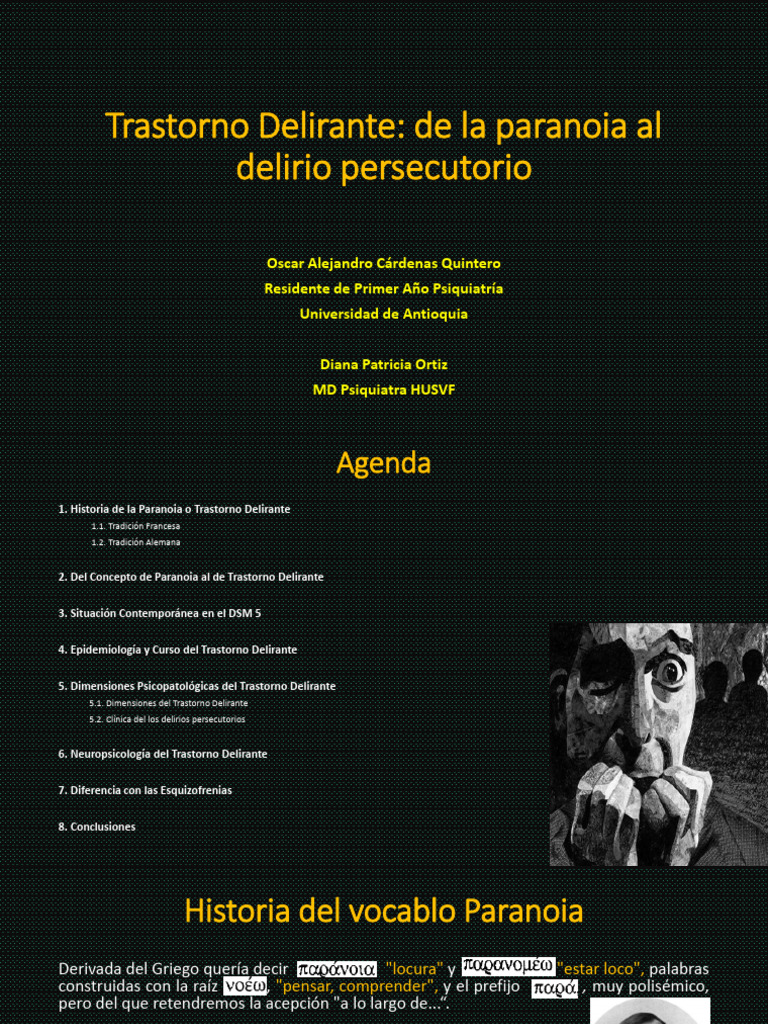 Trastorno Delirante Exposición | PDF | Psicosis | Relaciones personales ...