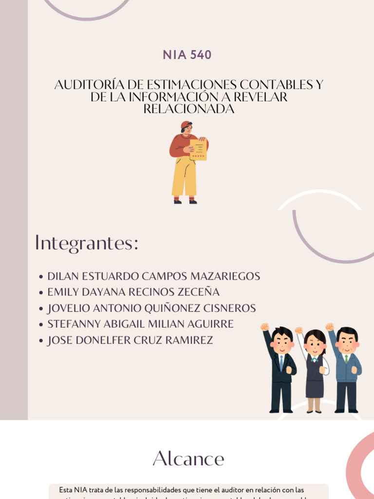 Presentación NIA 540 y 550 | PDF | Contralor | Auditoría