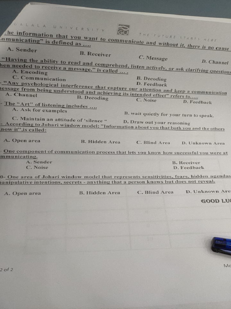 Communication Skills Quiz Leek | PDF