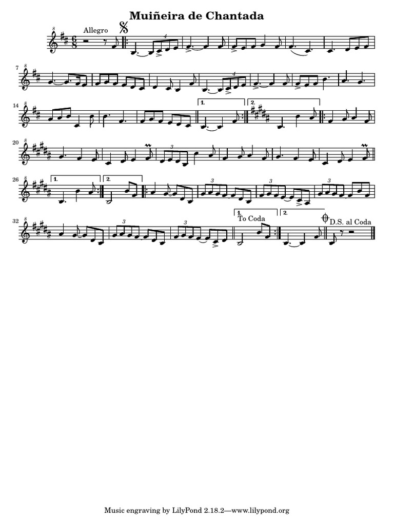 Muiñeira de Chantada - Partitura | PDF