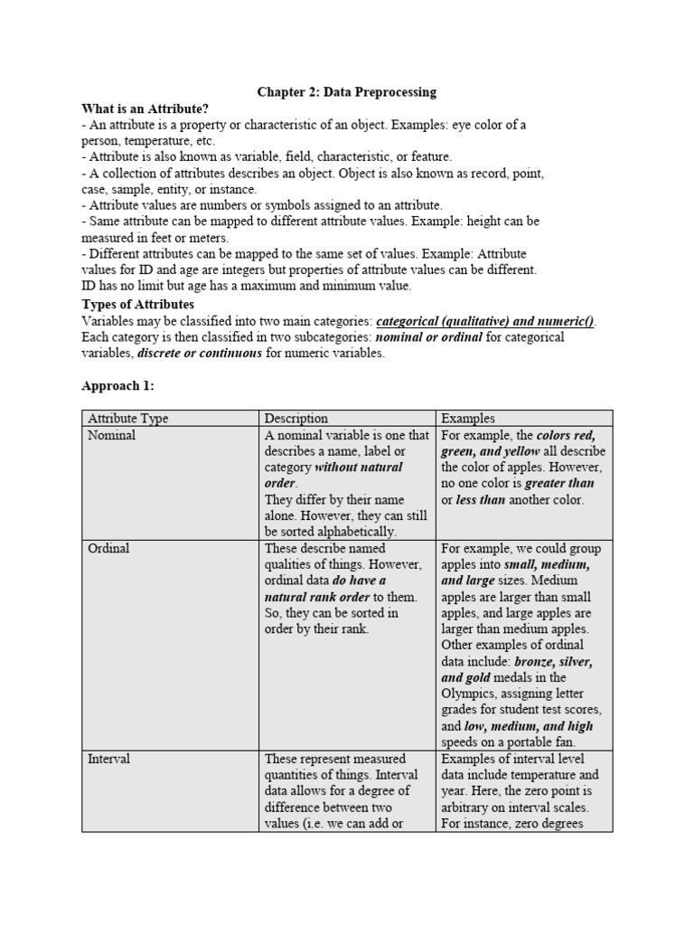 Chapter2 - Data PreProcessing | PDF