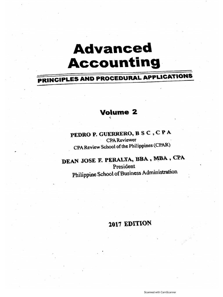 Advanced Accounting 2 - Guerrero (2017) | PDF
