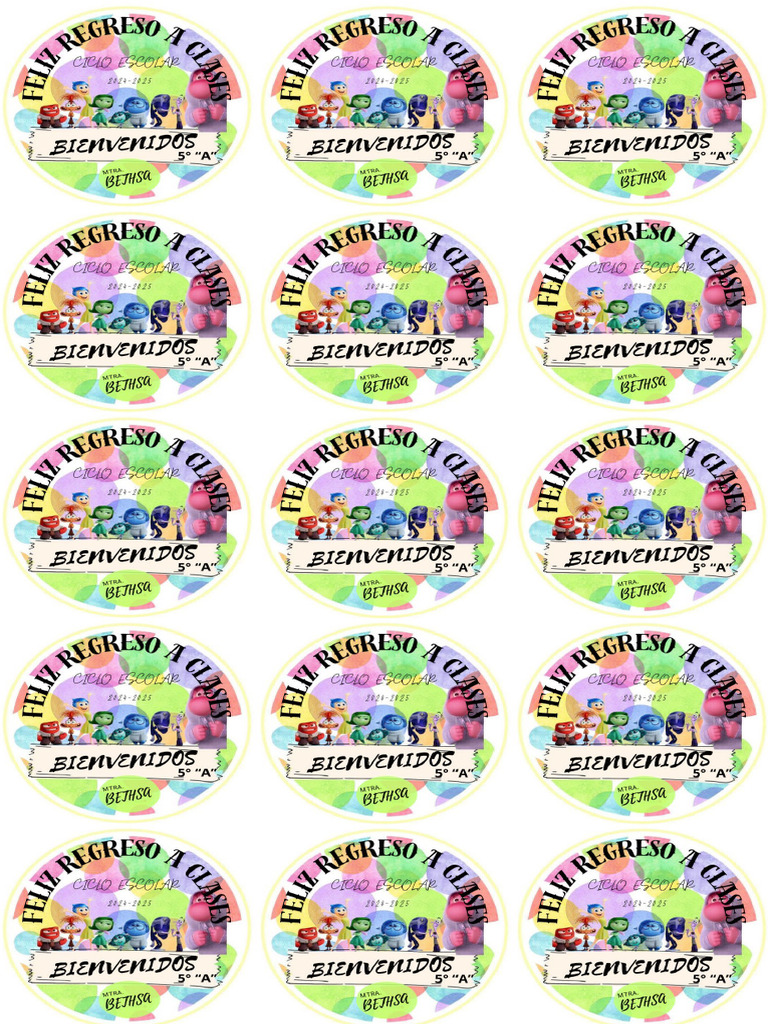 ETIQUETAS BIENVENIDOS 5 | PDF