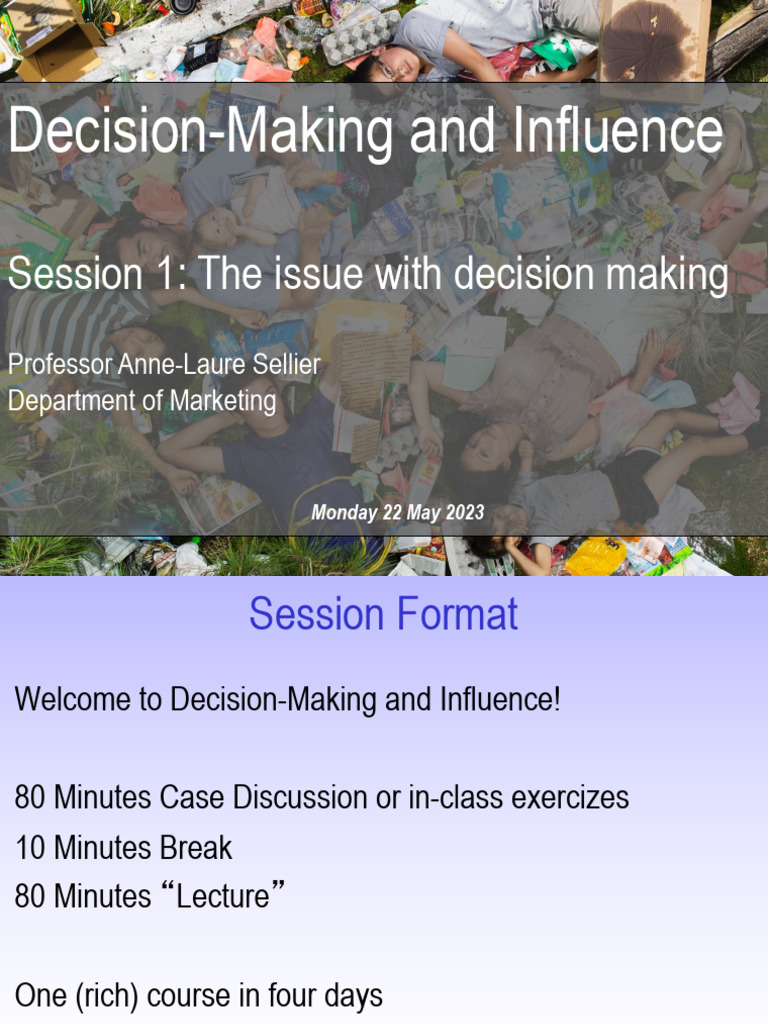 Decision Making and Influence 2023 session 1 handout | PDF
