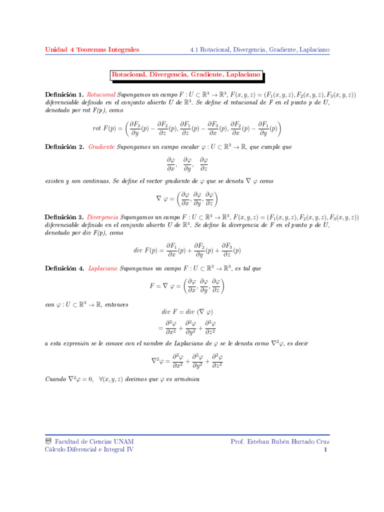 Teoremas Integrales | PDF | Integral | Degradado