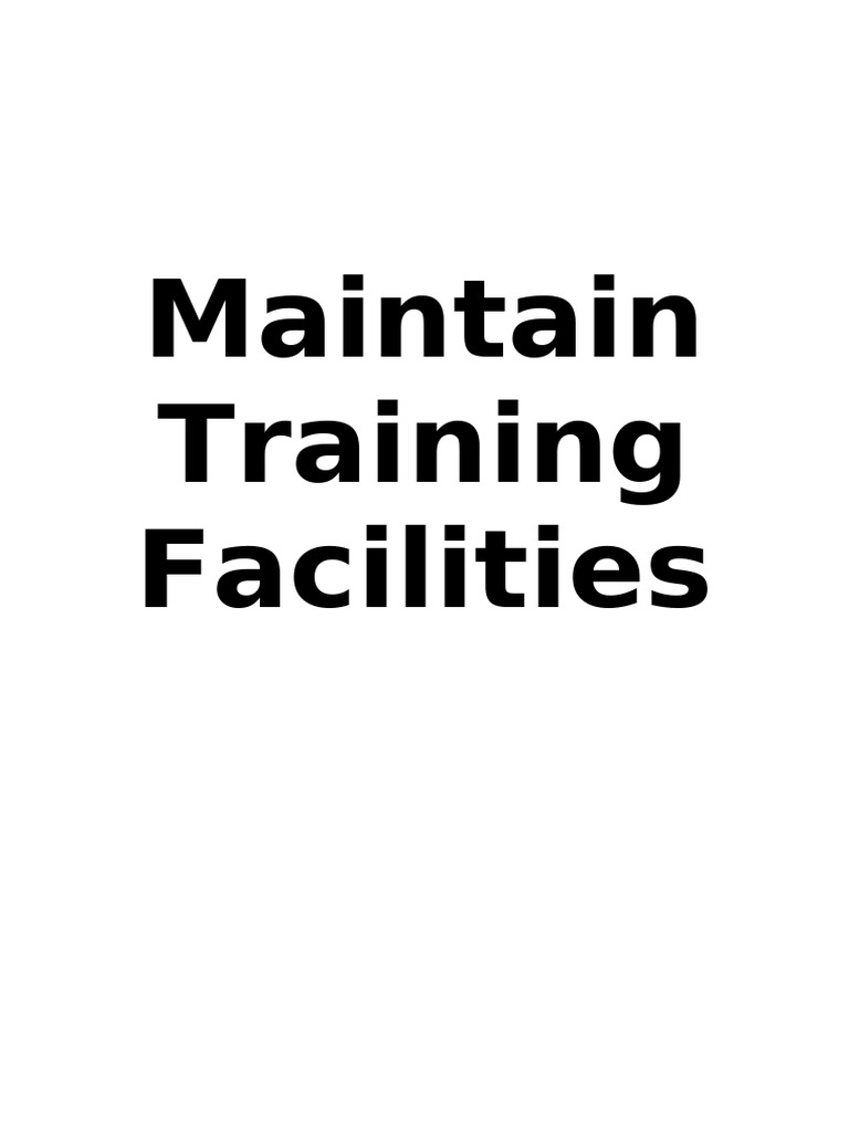 Maintain Training Facilities Template 1 | PDF