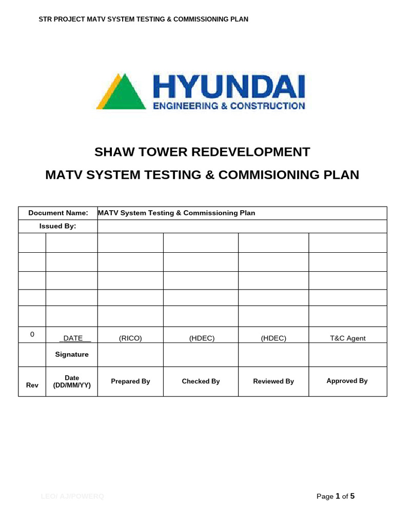 Shaw - Pa System TC Plan | PDF
