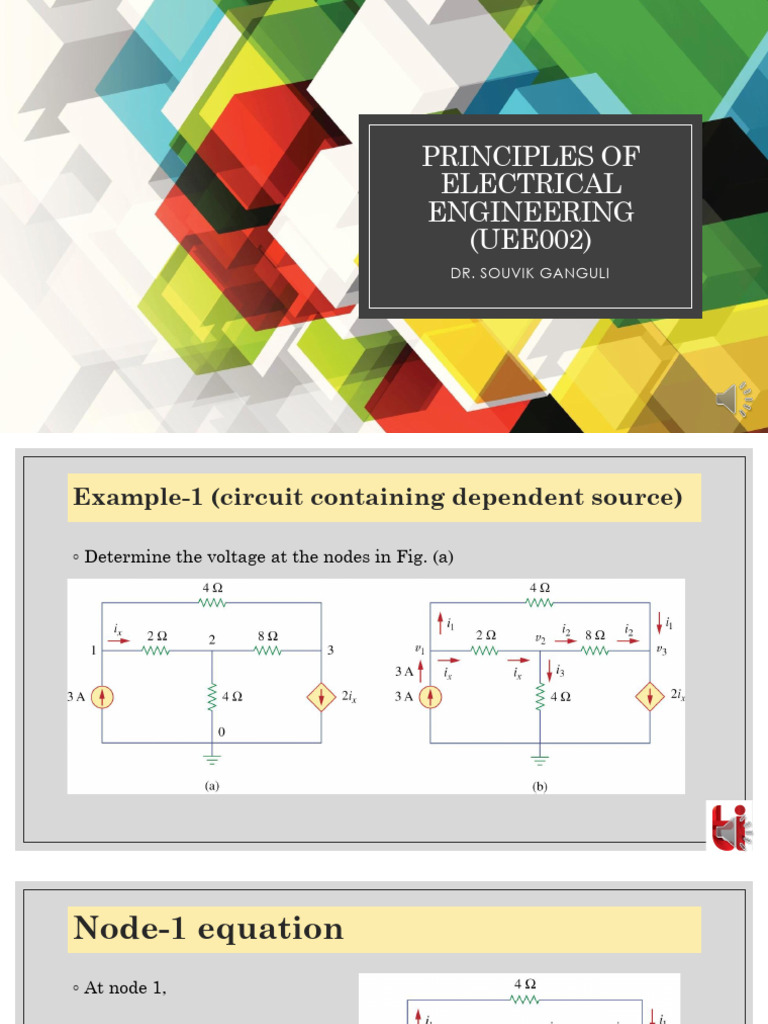 Principles of Electrical Engineering (UEE002) : Dr. Souvik Ganguli | PDF