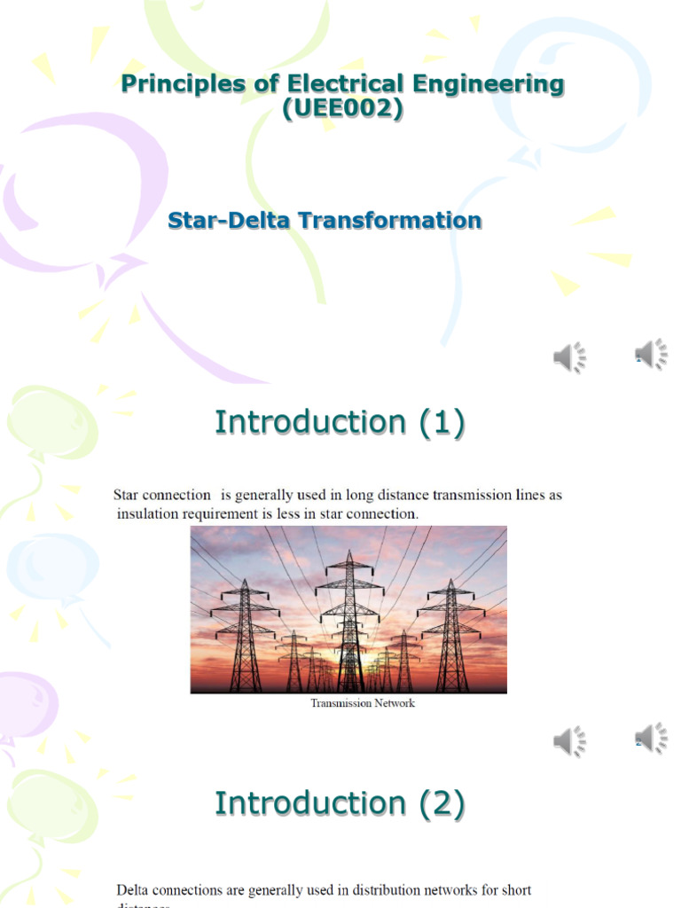 Principles of Electrical Engineering (UEE002) : Star-Delta ...