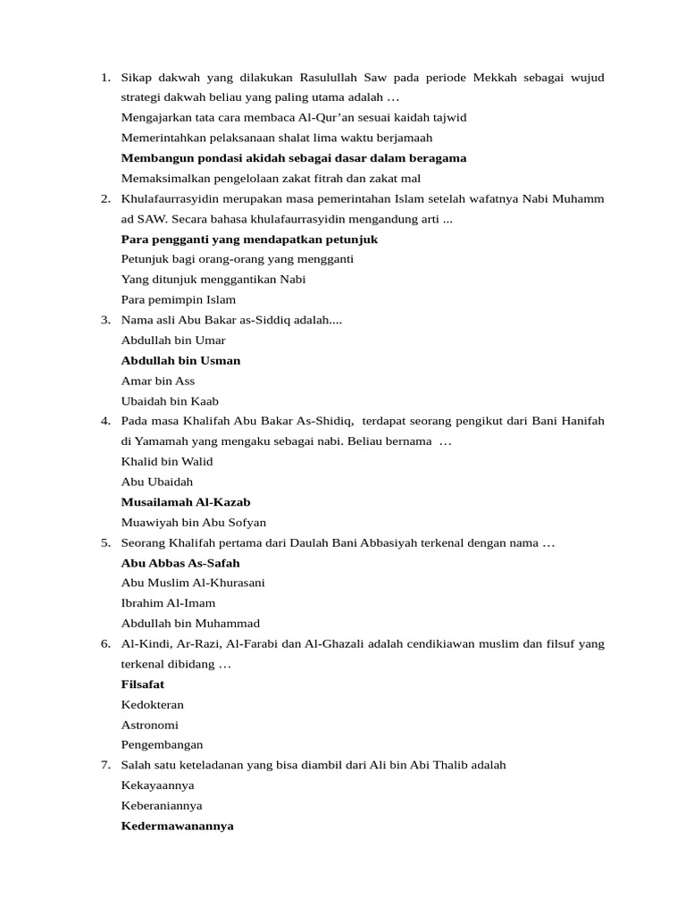 SOAL SKI KELAS IX SEMESTER 2 | PDF