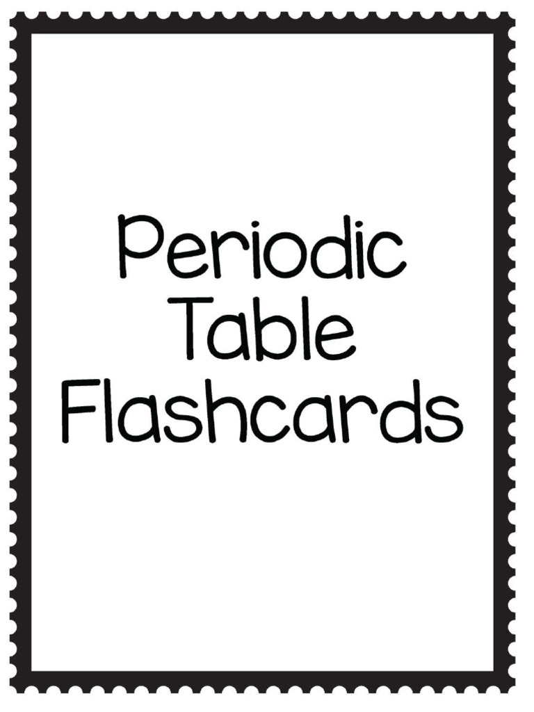 Periodic Table Flashcards A | PDF