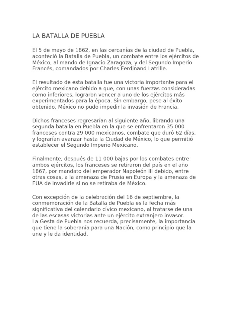 La Batalla de Puebla | PDF