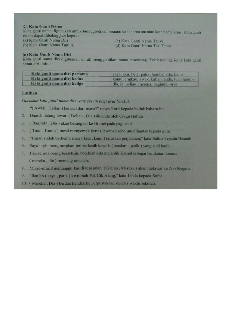 Kata Ganti Nama (1) | PDF