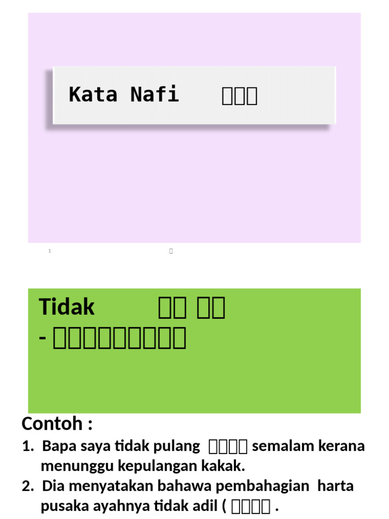 Kata Nafi (Versi Guru) | PDF