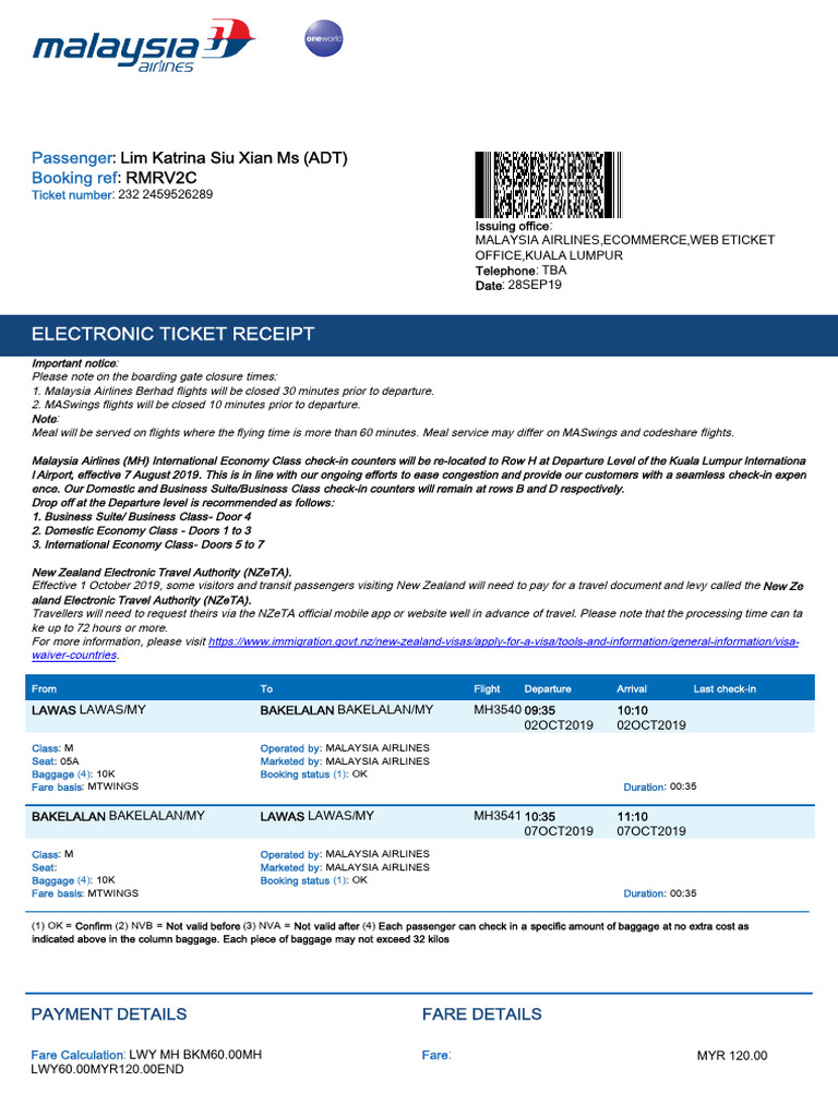 Your Electronic Ticket-EMD Receipt | PDF