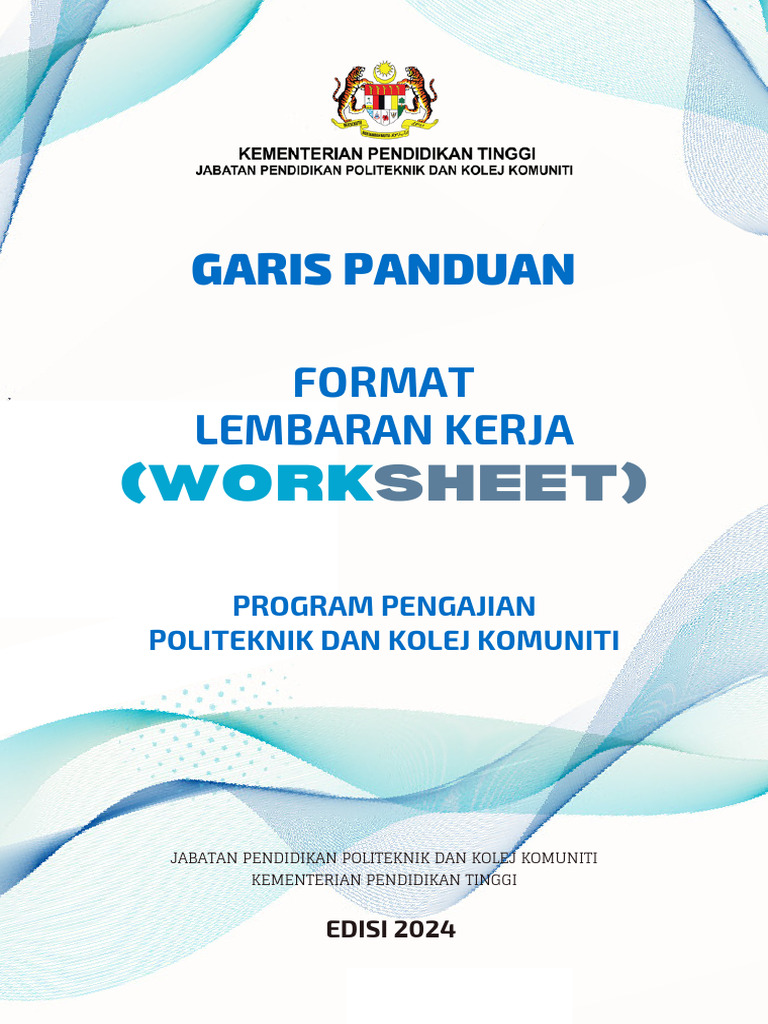 New Garis Panduan Format Lembaran Kerja Worksheet Program Pengajian | PDF