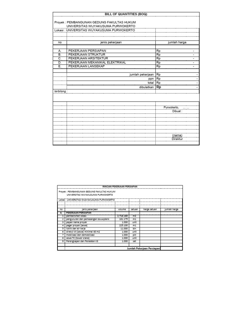 Adendum BoQ Unwiku | PDF