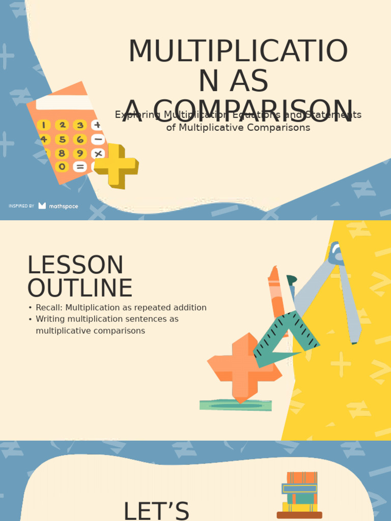 Multiplication as a Comparison Education Presentation in Cream Blue ...