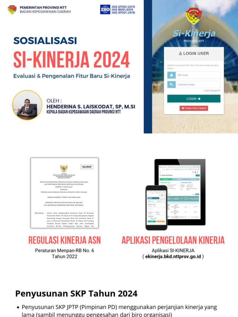 Si-Kinerja 2024 Materi Kepala Badan | PDF