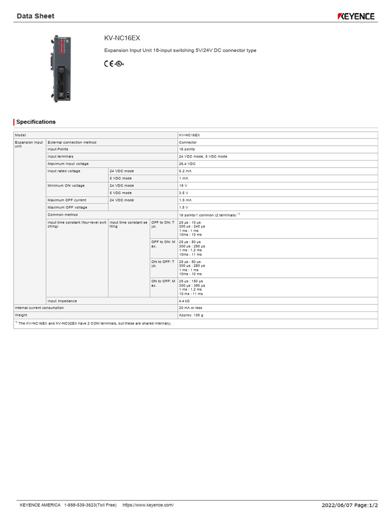 KV-NC16EX Datasheet | PDF