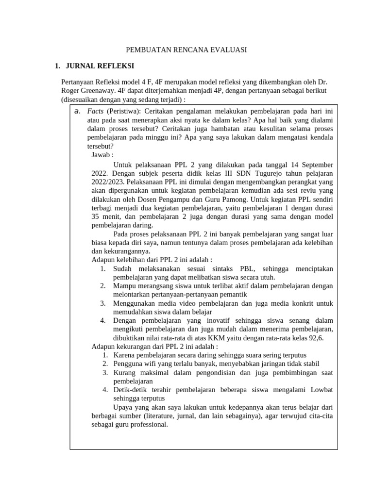 Pembuatan Rencana Evaluasi | PDF