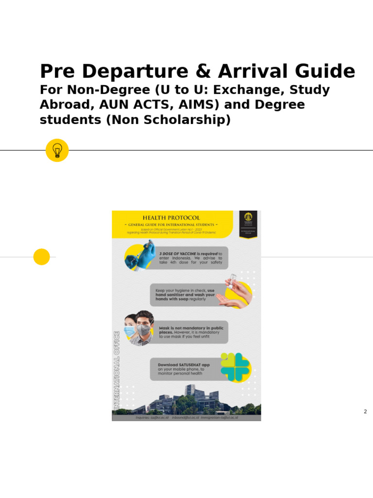 Before & After Arrival International Students - Non Degree & Degree | PDF