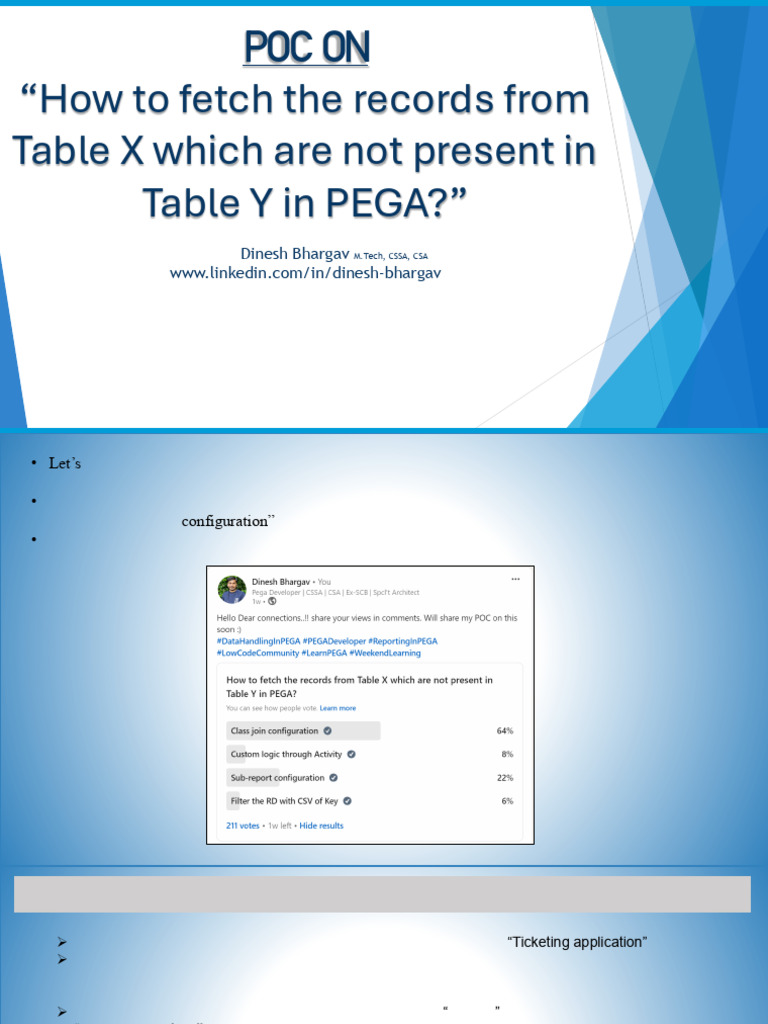 Sub-Report & Class Join POC in PEGA | PDF