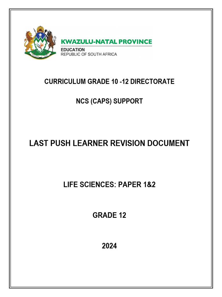 2024 Last Push Life Sciences Learner Document-1 | PDF