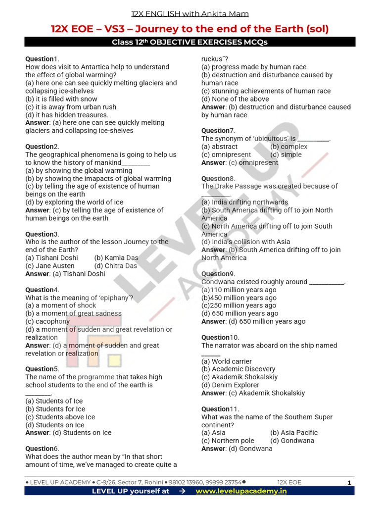 12X EOE - VS3 - Journey To The End of The Earth (Sol) | PDF
