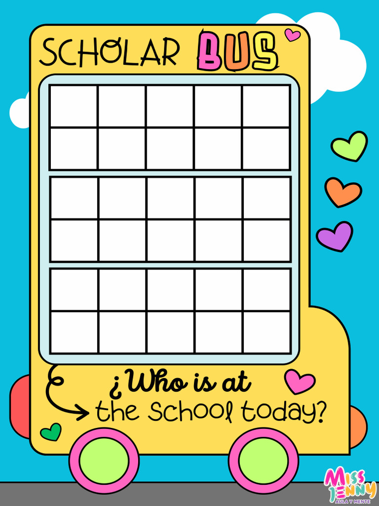 School Bus For Today's Attendance Crayola | PDF