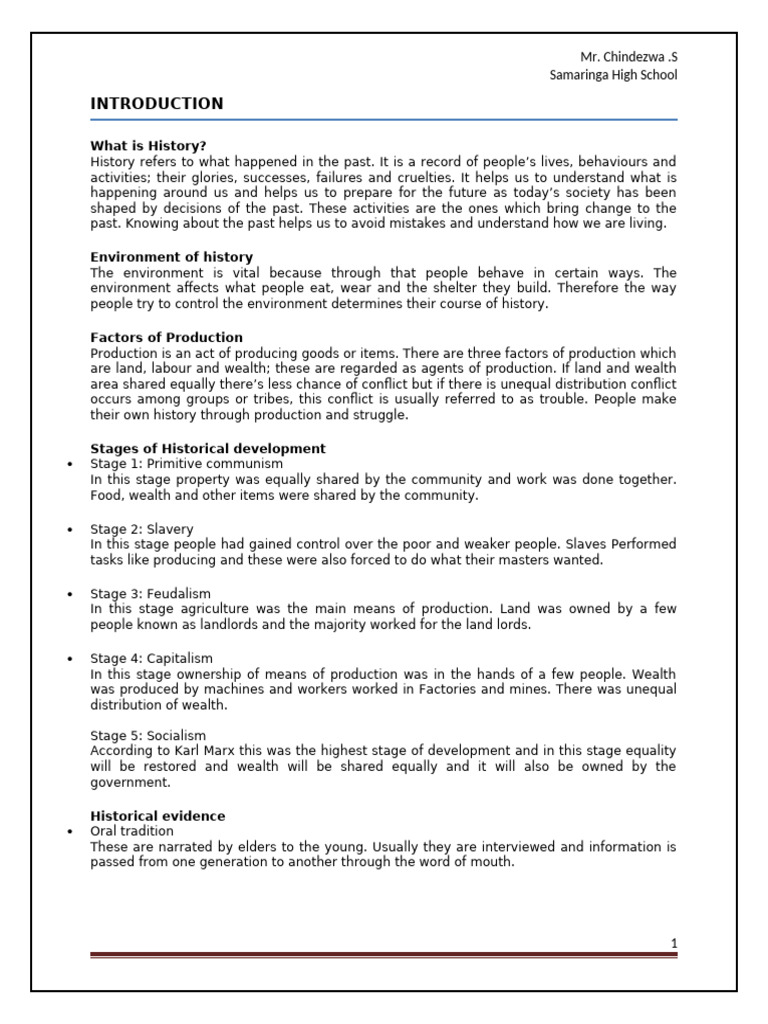 ZJC History - Notes | PDF