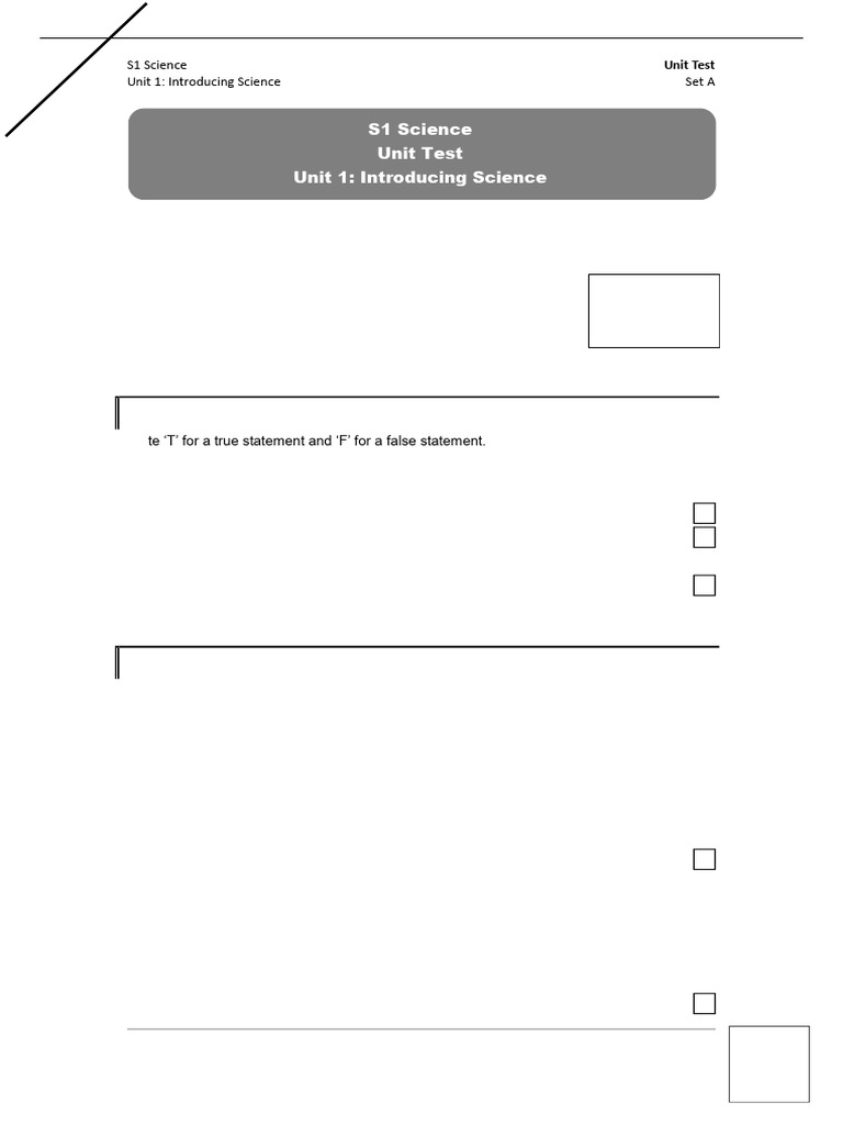 Scicent Test U1 Set A Final Pdf