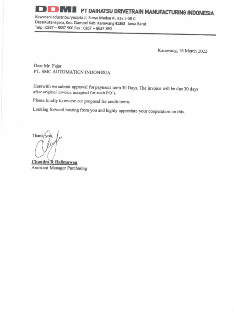 Letter For DDMI-SMC | PDF