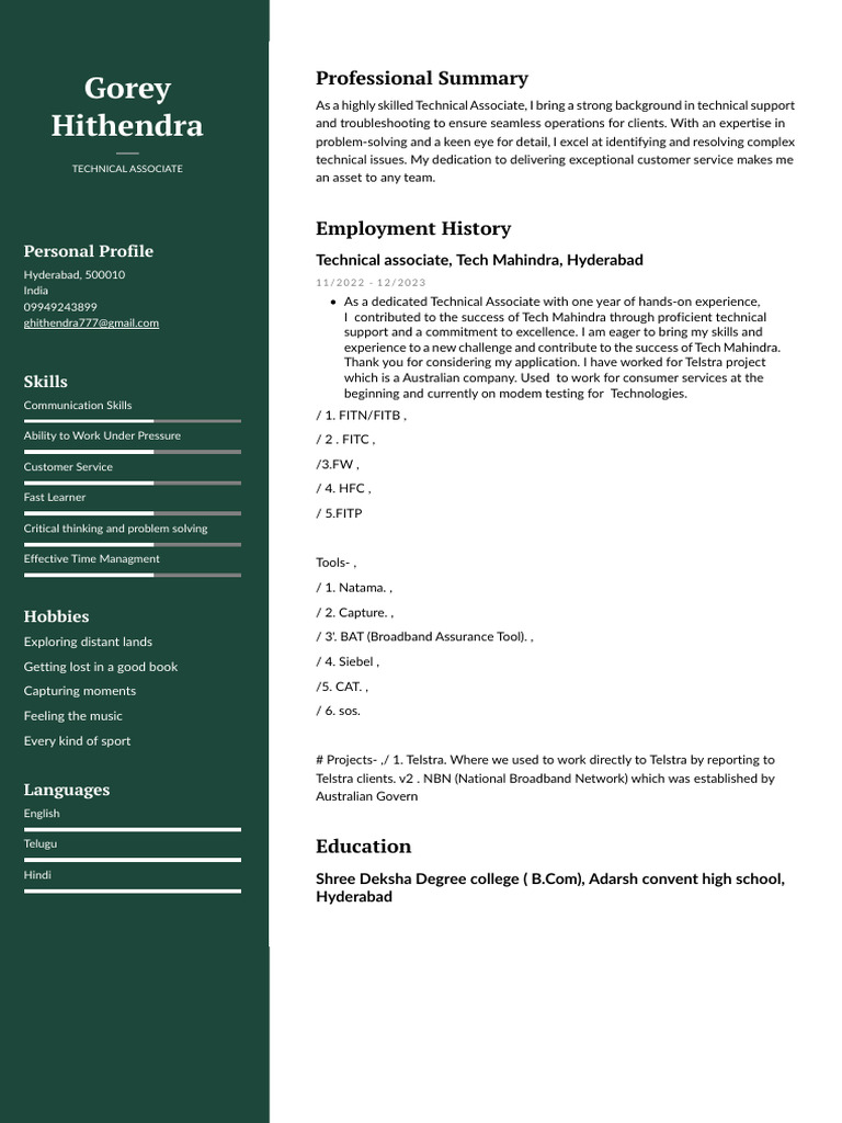 Hithendra Resume | PDF