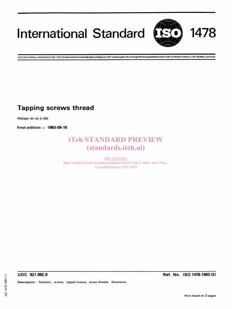 Iso 1478 1983 | PDF