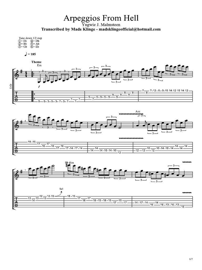 Yngwie J. Malmsteen - Arpeggios From Hell | PDF