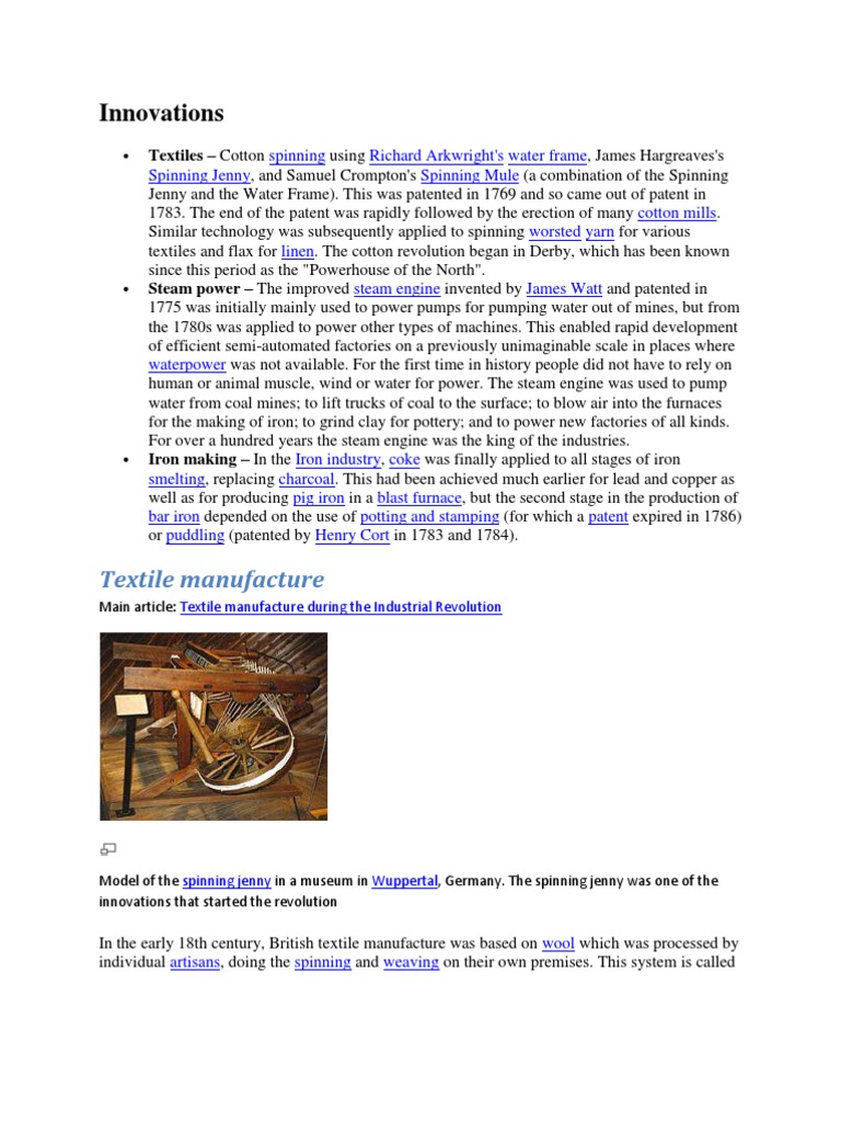 History Project | PDF | Cotton Mill | Industrial Revolution