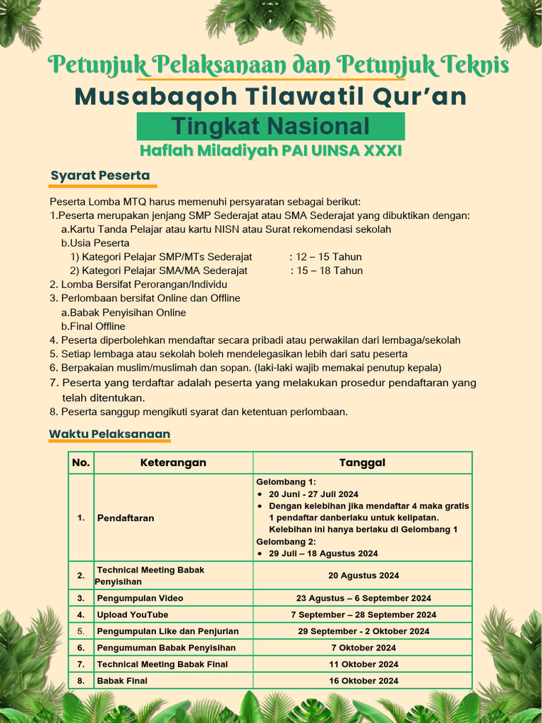 Guide Book MTQ 2024 | PDF