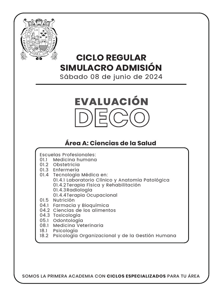 Simulacro 10 (08-06-2024) - Area A | PDF