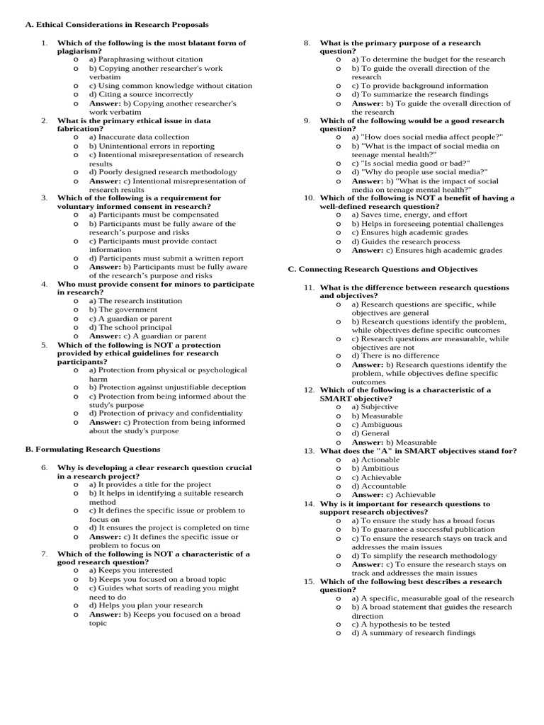 Thesis Week 3 Quiz With Answers | PDF