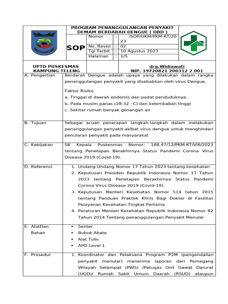 SOP DBD new normal | PDF
