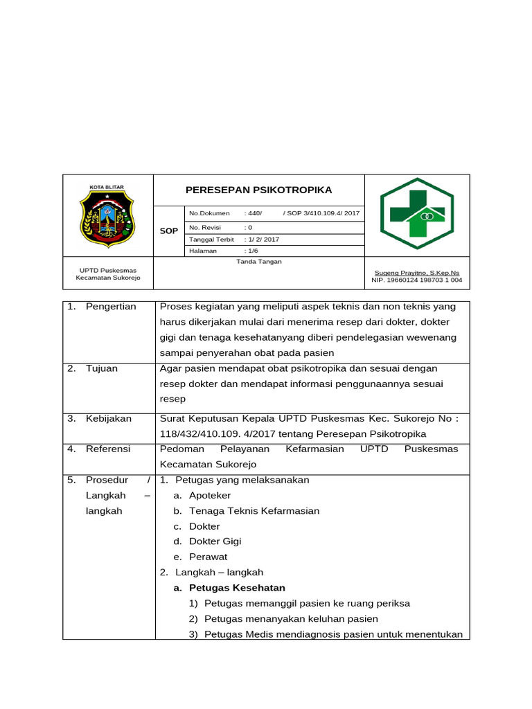Peresepan Psikotropik Dan Narkotik | PDF