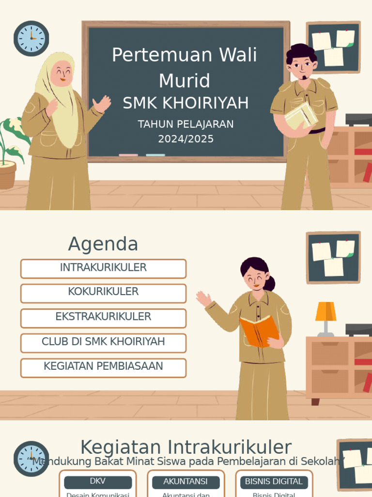 Presentasi Pertemuan Orang Tua Murid Dan Guru Kelas Cokelat Ilustratif ...
