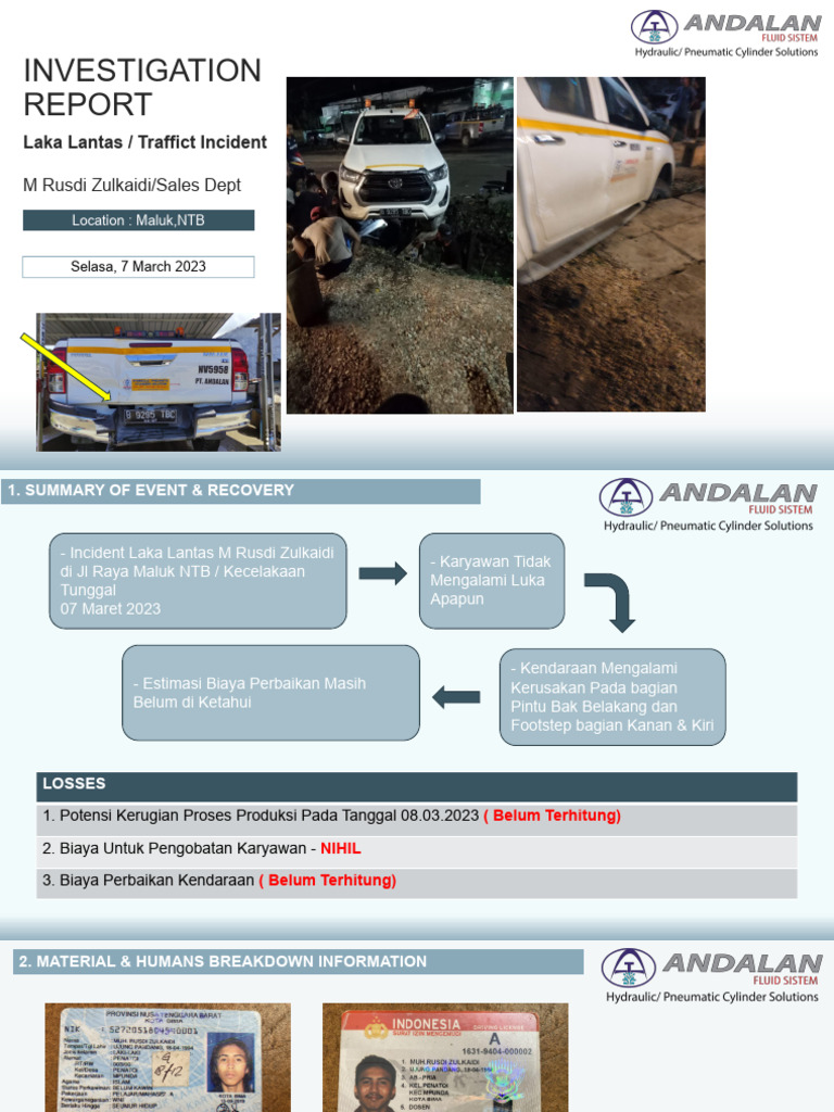 Investigasi Traffict Incident R4 M Rusdi Zulkaidi Maluk NTB Rev - 01 | PDF