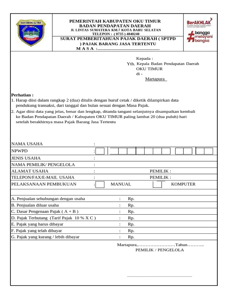 Form SPTPD PBJT | PDF