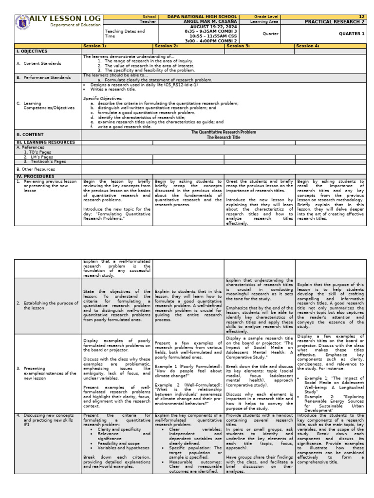 Practical Research 2 Quarter 1 Week 4 | PDF