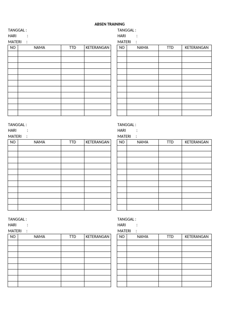 Absen Training | PDF