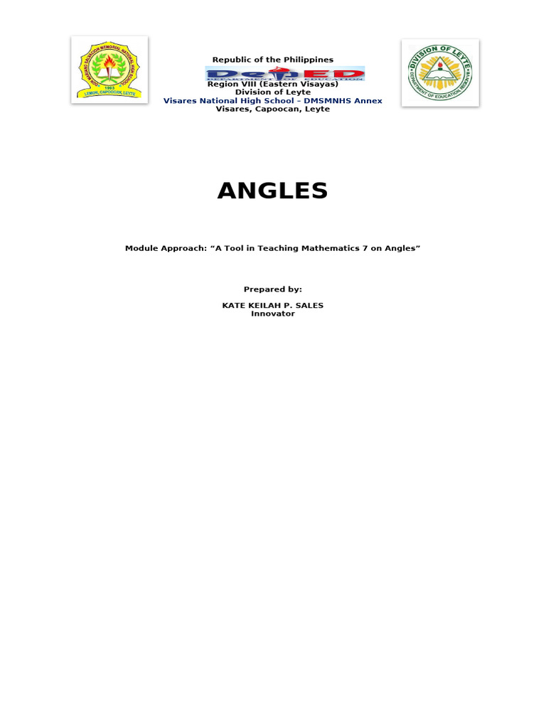 Angles: Republic of The Philippines Region VIII (Eastern Visayas) Division of Leyte Visares ...