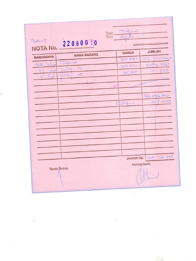 Contoh Nota Cap WS | PDF